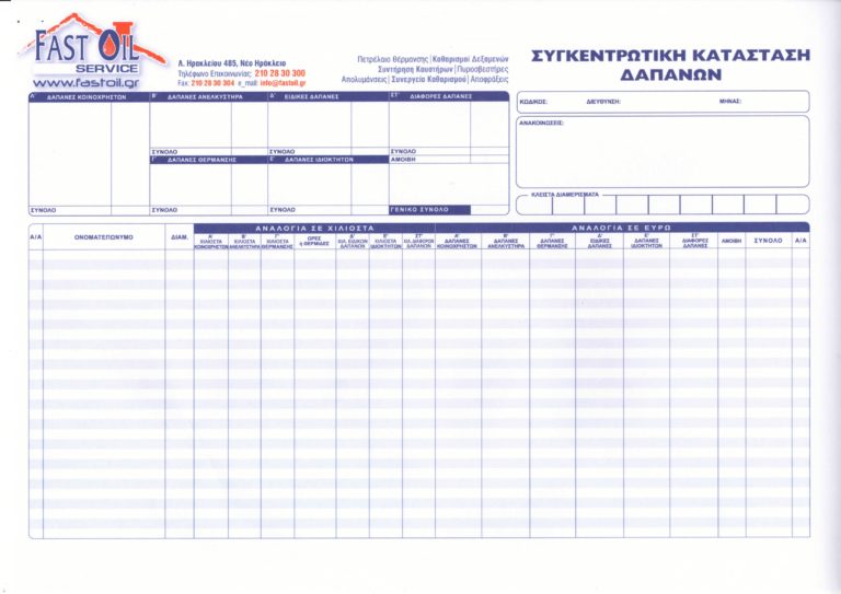 Κοινόχρηστα Fastoil Service-ΣΥΓΚΕΝΤΡΩΤΙΚΗ ΚΑΤΑΣΤΑΣΗ ΔΑΠΑΝΩΝ ...